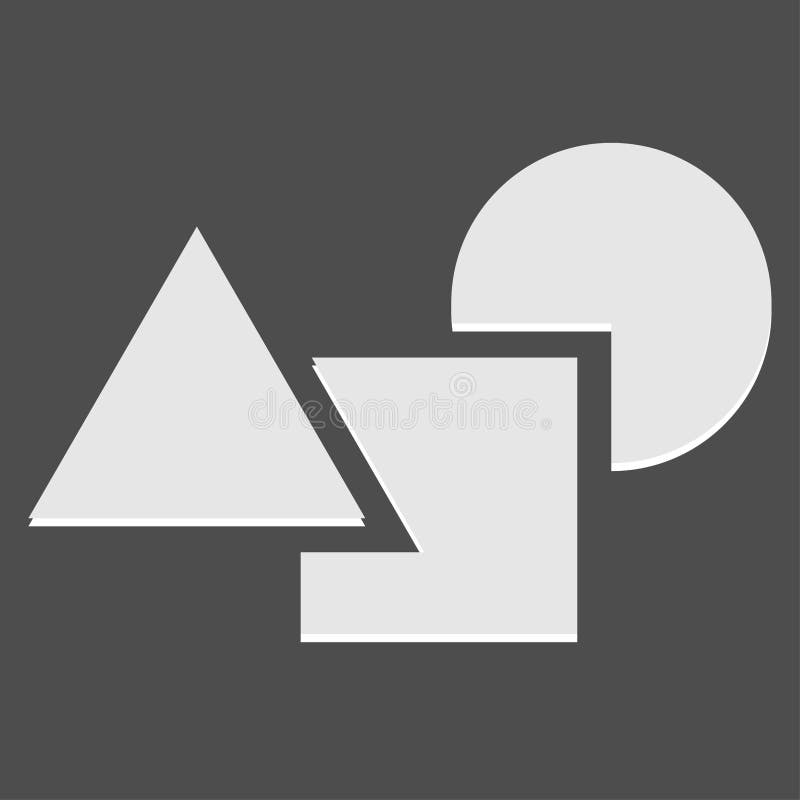 Geometric Icon, Logo Shape with Overlapping Circle, Square and Triangle ...