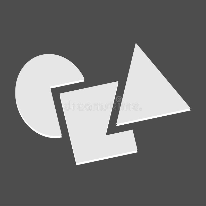 Geometric Icon, Logo Shape with Overlapping Circle, Square and Triangle ...