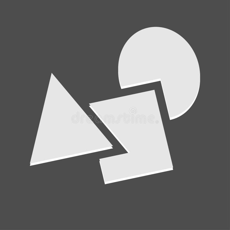 Geometric Icon, Logo Shape with Overlapping Circle, Square and Triangle ...