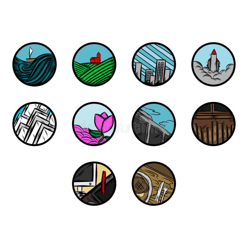 Geometric icon set stock vector. Illustration of simple - 244070662