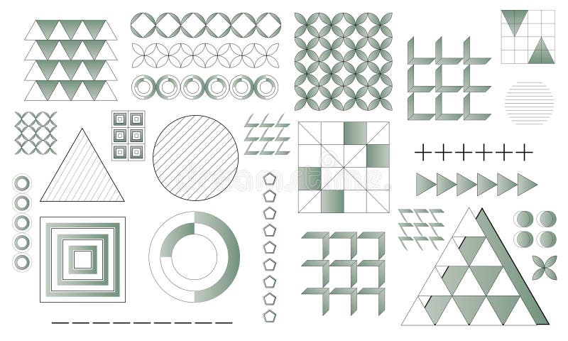 Geometric Icons Set. Collection of Modern Elements. Abstract Geometric ...