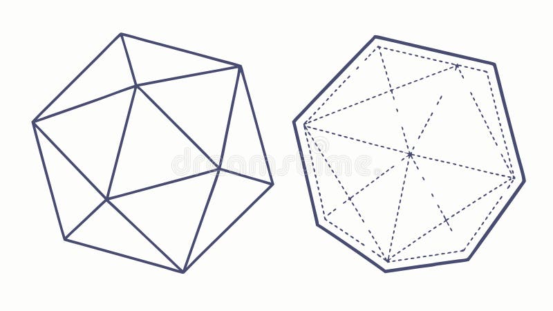 Geometric Icosahedron and Dodecahedron Polyhedra Vector, Vector Design ...