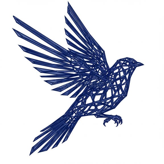 A Geometric Illustration of a Bird, Composed of Interconnected ...