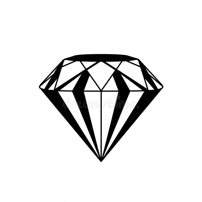 Geometric Illustration of a Diamond Shape, Presented in Black and White ...