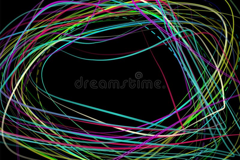 Abstract Geometric Illustration of Doodle Waves Felt-tip Pen with ...