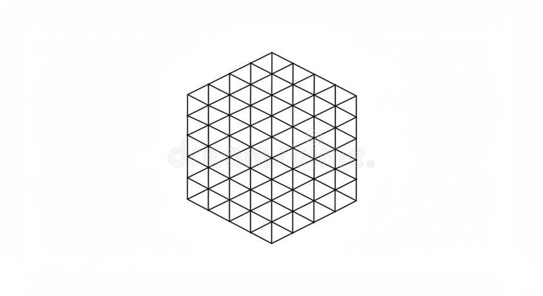 Geometric Illustration Featuring a Cube Composed of a Grid of Smaller ...