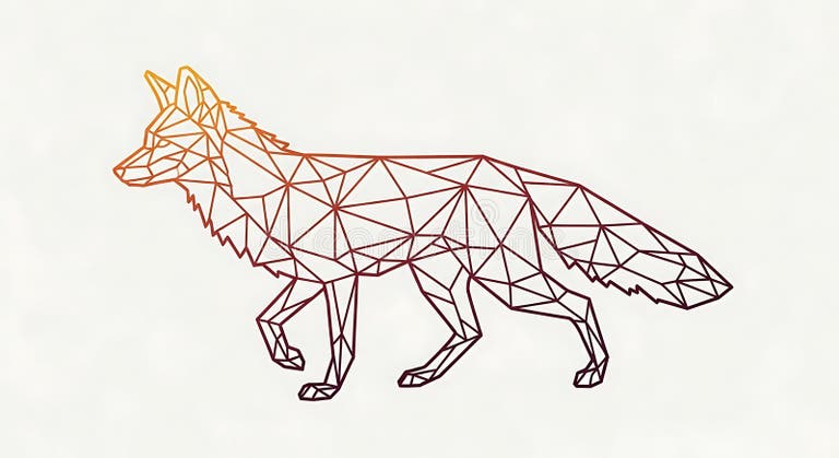Geometric Illustration of a Fox, Canis Vulpes, Composed of ...