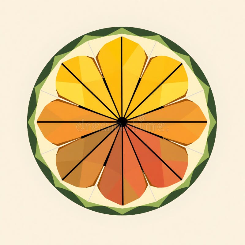Geometric Illustration of a Fruit Slice Stock Illustration ...