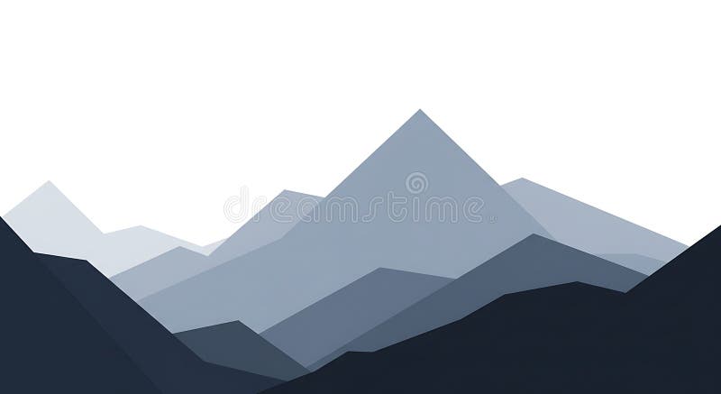 Geometric Illustration of a Layered Mountain Range with Varying Shades ...