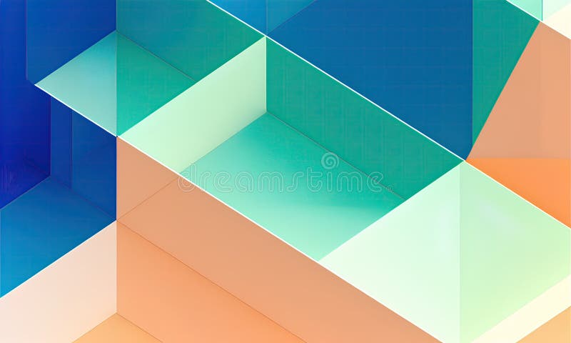 .Abstract Isometric Background from Colored Blocks, Generated by ...