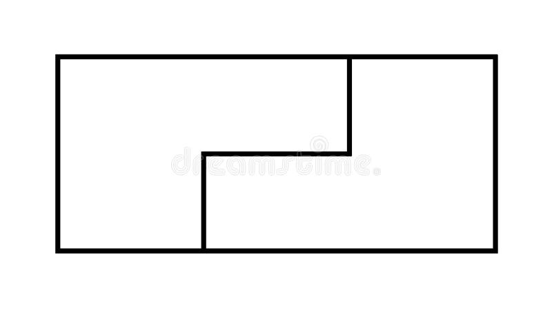 Geometric Illustration of a Rectangle Divided into Two Equal L-Shaped ...