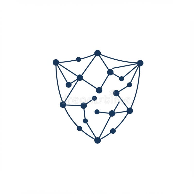 A Geometric Illustration of a Shield Outlined by Interconnected Points ...