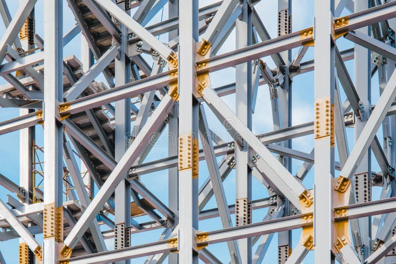 Geometric Industrial Backdrop of Steel Frames Stock Photo - Image of ...