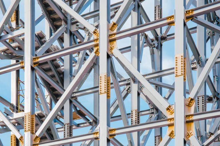 Geometric Industrial Backdrop of Steel Frames Stock Photo - Image of ...