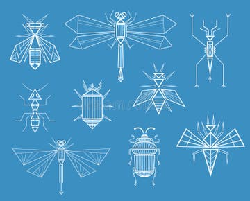 Geometric Insects stock vector. Illustration of abstract - 40493378