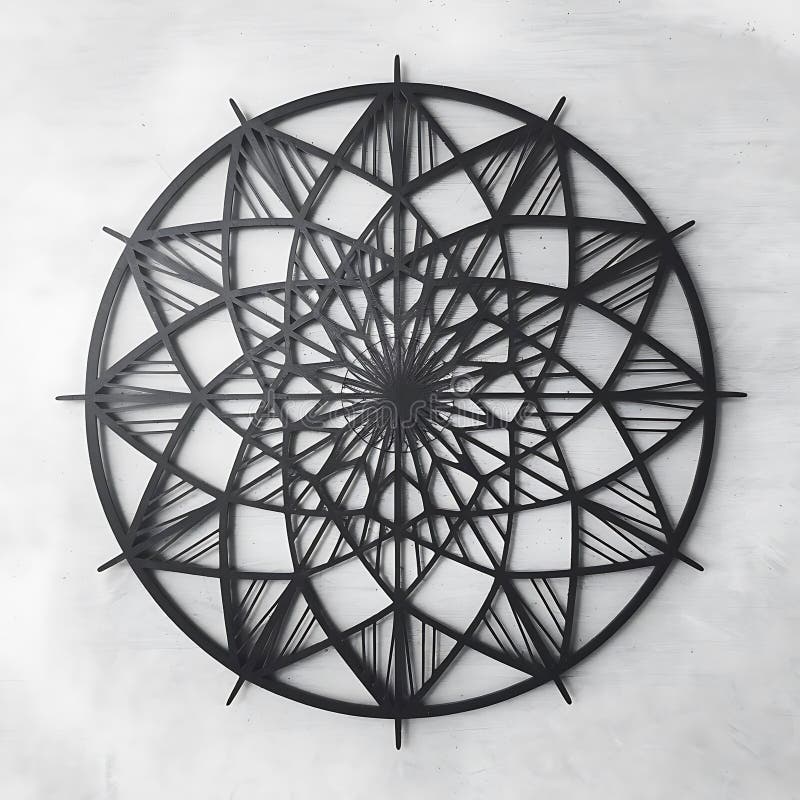 Geometric-inspired Mandala Silhouette with Overlapping Triangles and ...