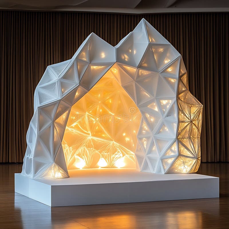 Geometric Installation Resembling an Abstract Cave Structure Made of ...