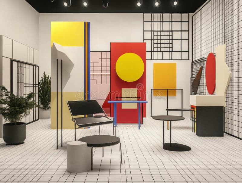 Geometric Interior Design, a Modern Take on Minimalism Stock Image ...