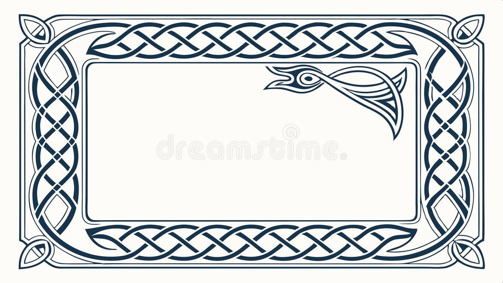 Geometric Interlaced Border Frame Design Vector Ornamental Element ...