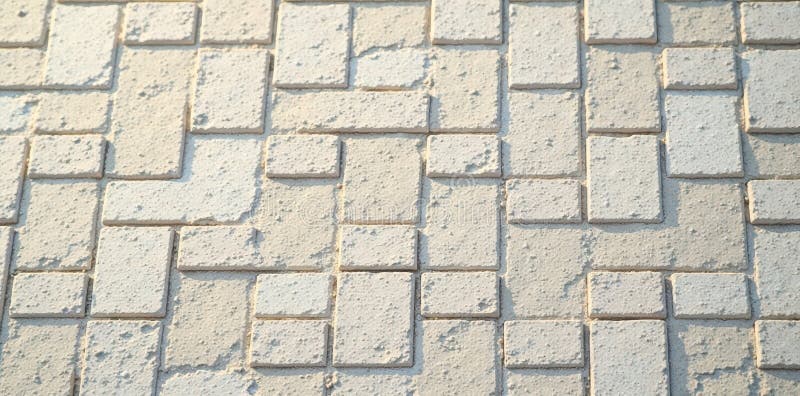 Geometric Interlocking Paving Pattern, Light Grey Beige Tones, Rural ...