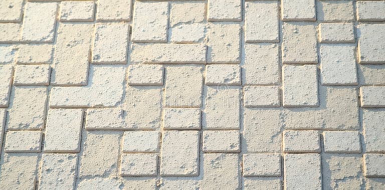 Geometric Interlocking Paving Pattern, Light Grey Beige Tones, Rural ...