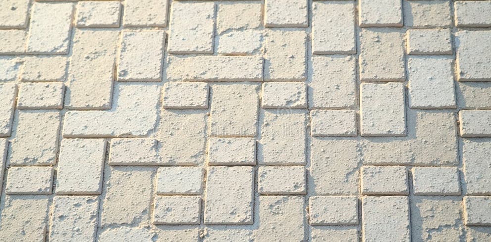 Geometric Interlocking Paving Pattern, Light Grey Beige Tones, Rural ...