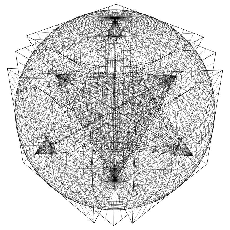 Geometric Creation of Cube and Pyramid on Its Six Sides Vector Stock ...