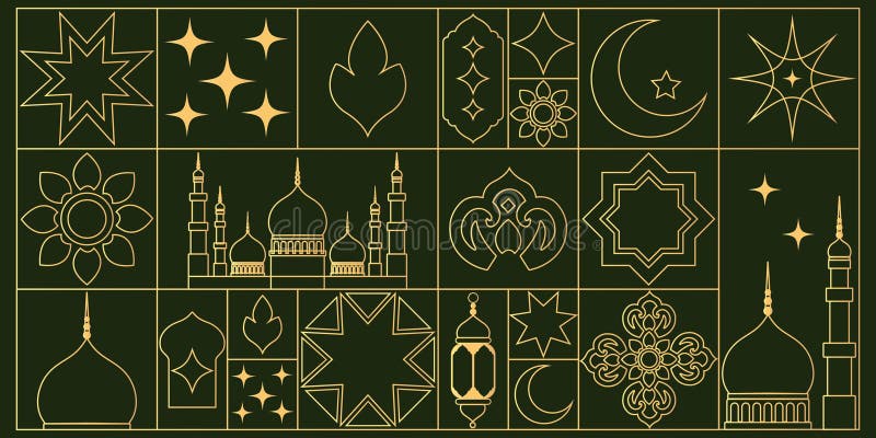 Geometric Islamic Arabic Linear Pattern. Stock Vector - Illustration of ...