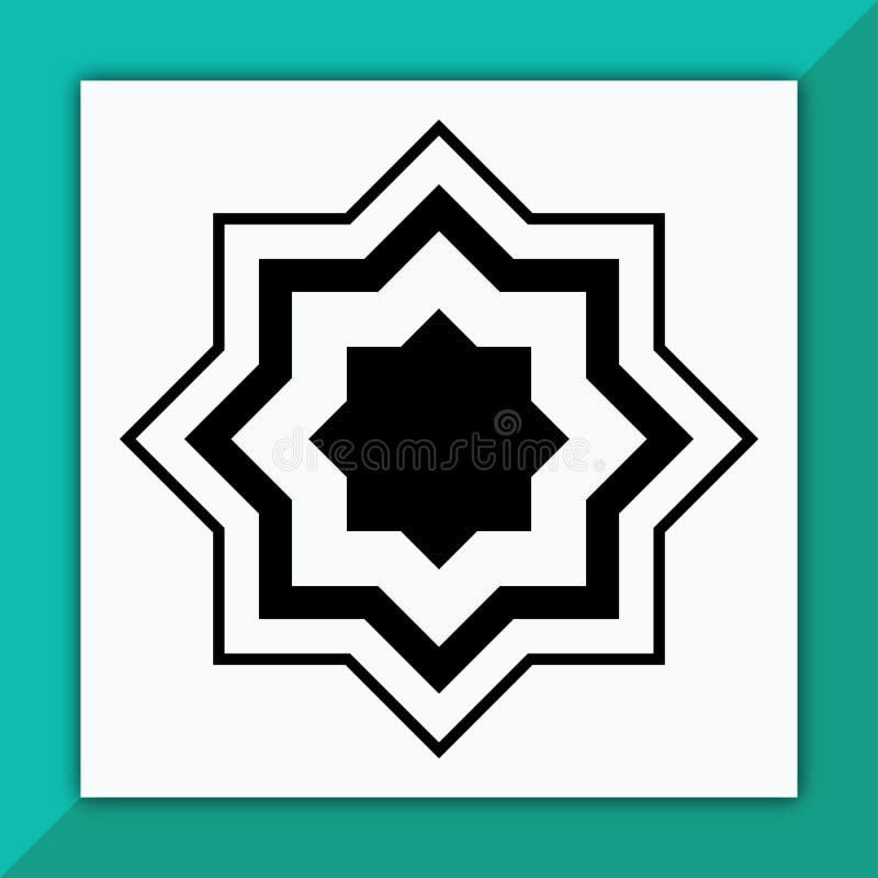 Geometric Islamic Eight Point Star Vector Shape Stock Vector ...