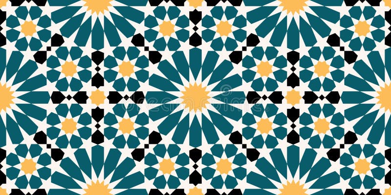 Islamic Seamless Geometric Border Set Stock Vector - Illustration of ...