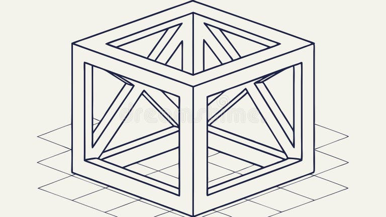 Geometric Isometric Cube Framework, Symbolizing Structure and Precision ...