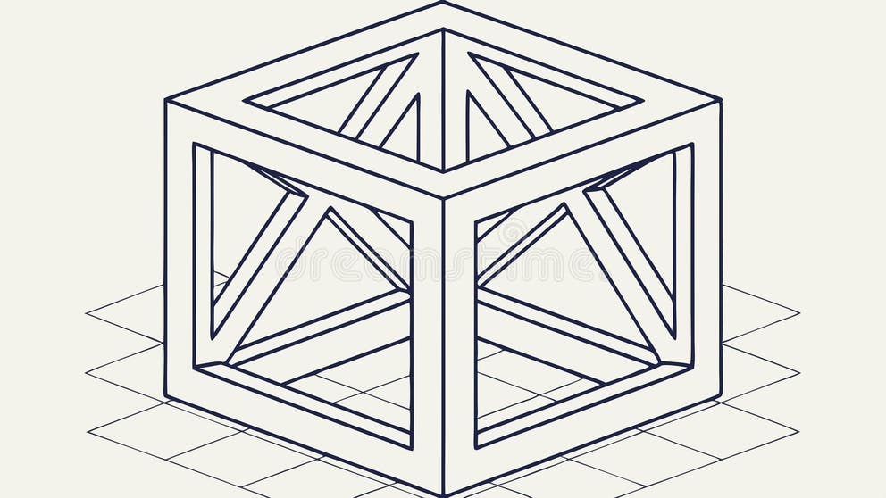 Geometric Isometric Cube Framework, Symbolizing Structure and Precision ...