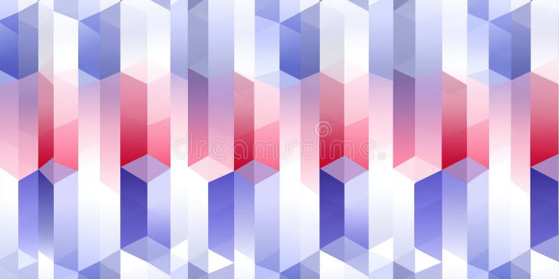 Geometric Isometric Pattern. Red and Blue Transparent Hexagons for Tech ...