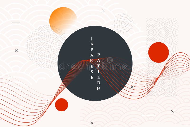 Geometric Japanese Style Abstract Wallpaper Design Stock Vector ...