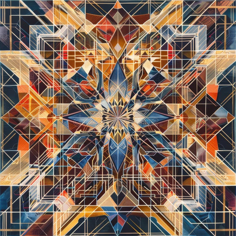 Geometric Kaleidoscope Abstract Art Stock Image - Image of pattern ...