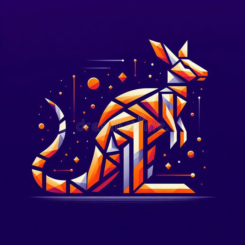 Geometric Kangaroo a Kangaroo Shape Using Geometric Forms Stock ...