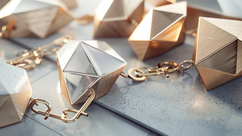 Geometric Key Holders with a Touch of Metallic Accents for a Touch of ...