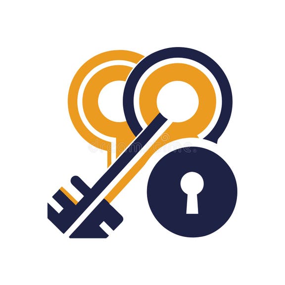 Geometric Key and Lock Illustration for Security and Protection ...