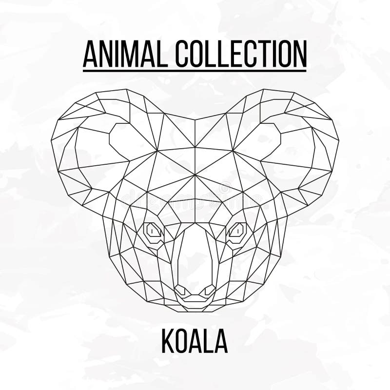 Geometric koala head stock vector. Illustration of decoration - 69905392
