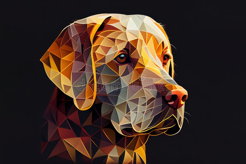 Geometric Labrador Head with a Dog Face in a Polygon Abstract Pattern ...