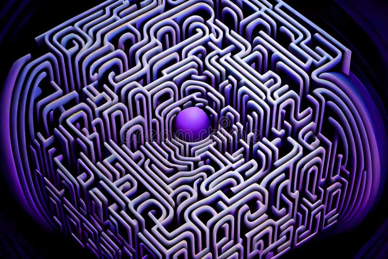 Geometric Labyrinth, Optical Illusion, Ai Illustration Stock ...