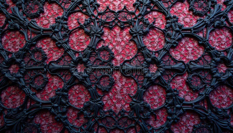 Geometric Lace Motif, Sharp Angles, Black Thread , Simple, Textile ...