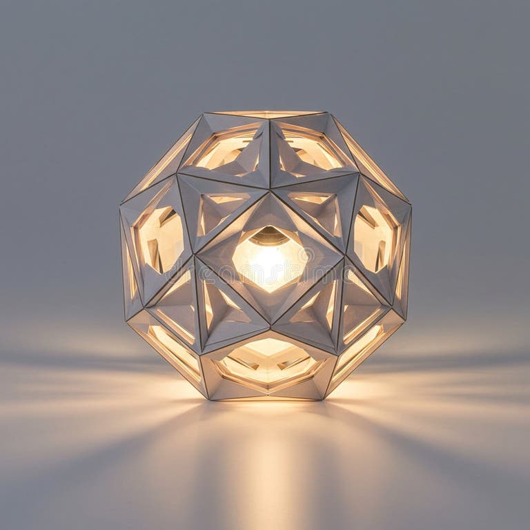 Geometric Lamp with a Polyhedral Design Made of Interlocking Triangular ...