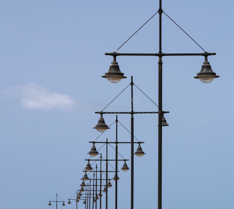 Geometric Lamp Posts in Fuerteventura, Spain Stock Photo - Image of ...