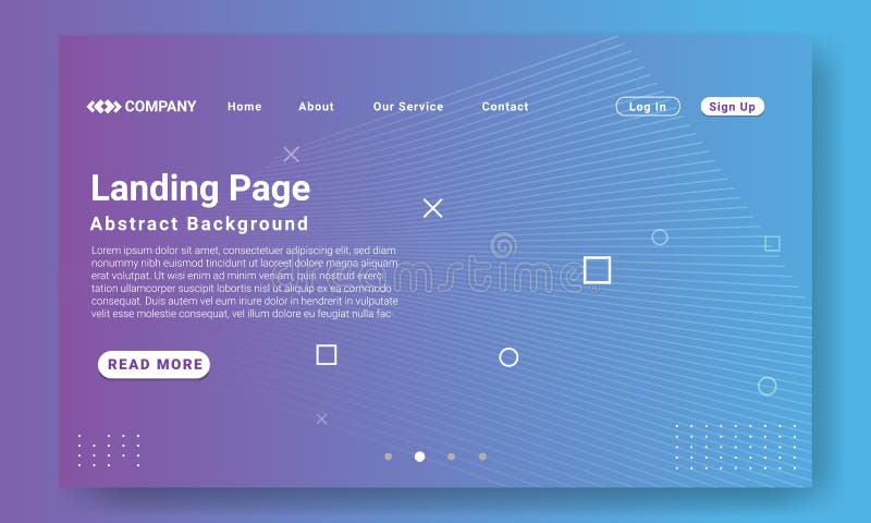 Geometric Landing Page Website Template. Modern Purple Gradient ...
