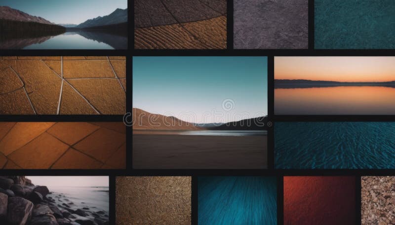 Geometric Landscape Collage Stock Image - Image of pattern, mountains ...