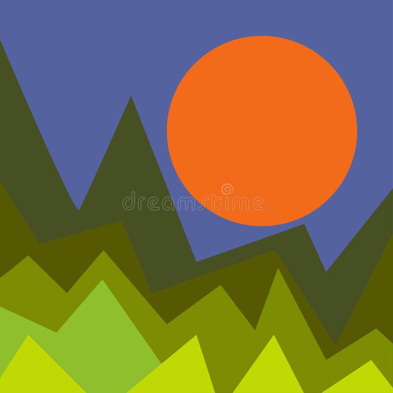 Geometric Landscape with Eco Nature Environment Stock Vector ...