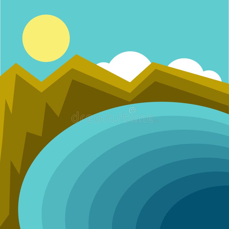 Geometric Landscape with Eco Nature Environment Stock Vector ...