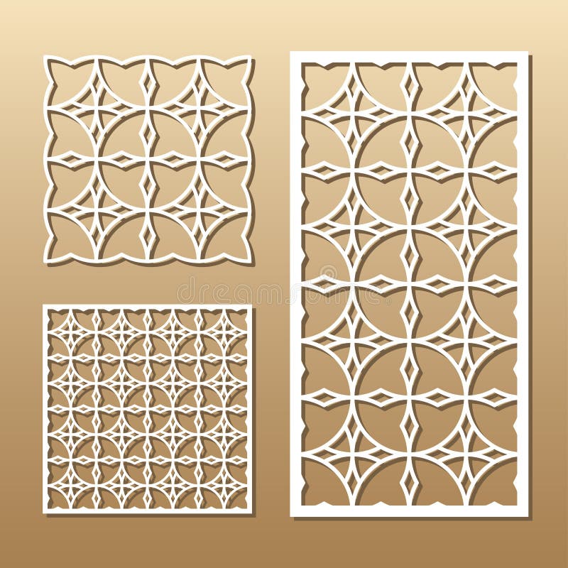 Geometric laser cut stock vector. Illustration of gold - 89154932