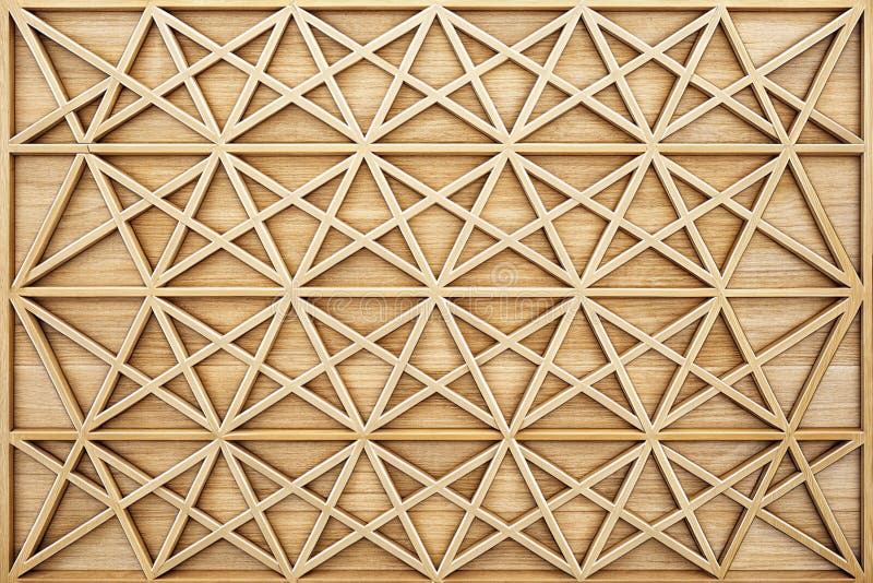 Geometric Laser Cut Wooden Grid Design with Intricate Interlocking ...